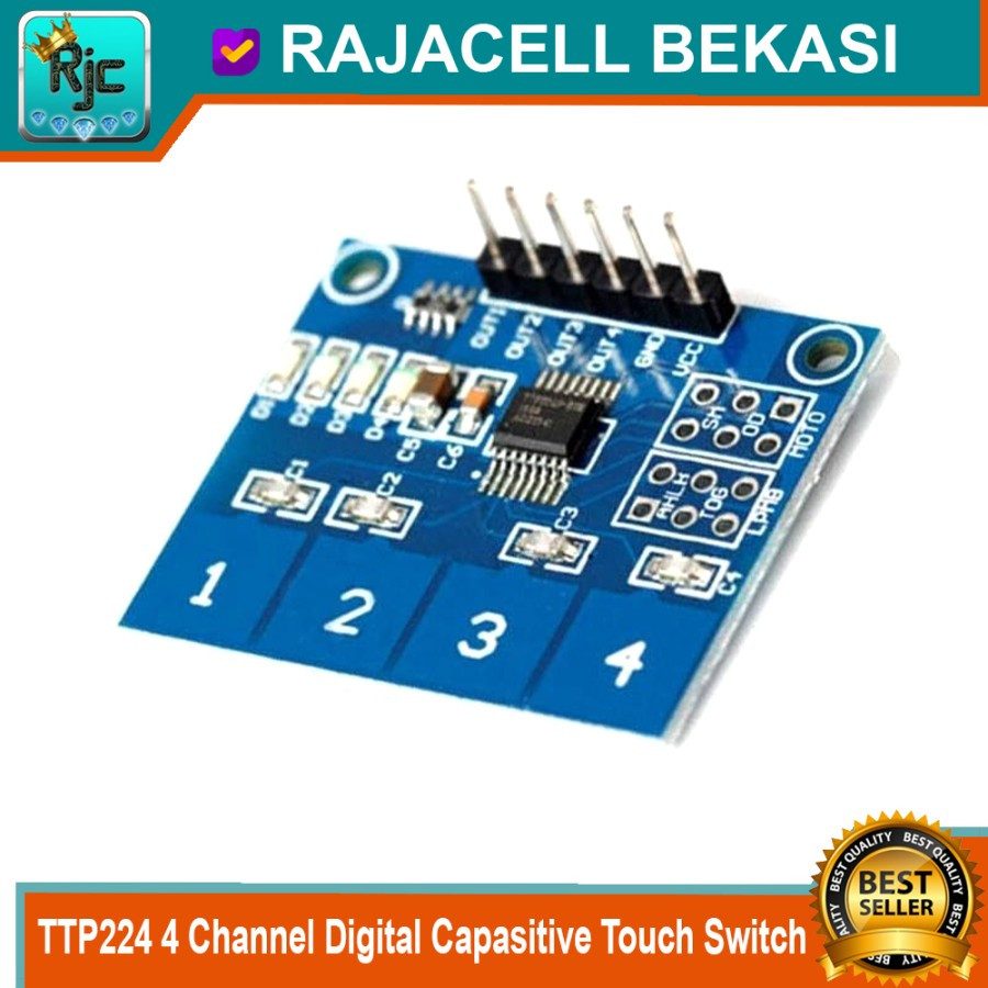 Jual TTP224 4 Channel Digital Capasitive Touch Switch Sensor Sentuh ...
