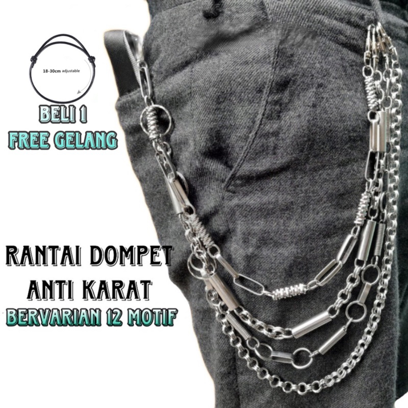 Jual Rantai Dompet/Rantai Celana Skena Pria Baja Stainliss Style Anti ...