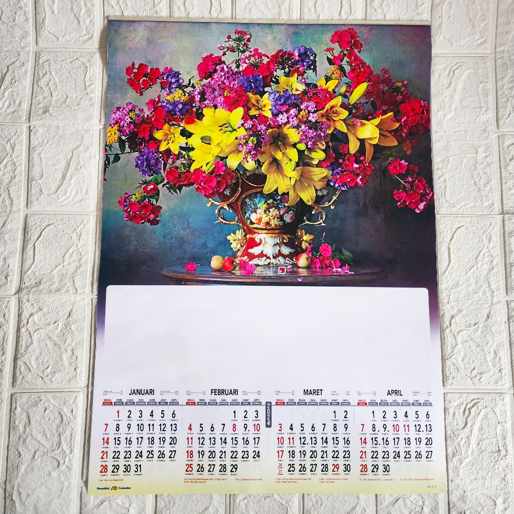 Jual KALENDER 3 LEMBAR ATAU CATUR WULAN TAHUN 2024 DENGAN MOTIF DAN ...