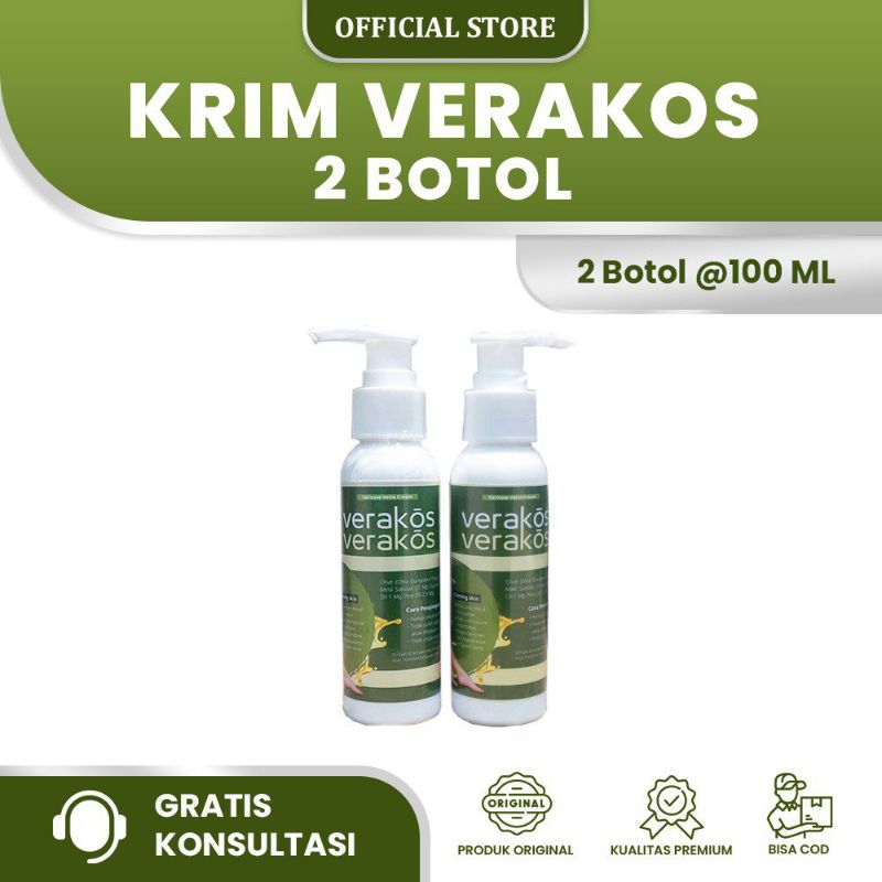 Jual Verakos Cream 2 Botol untuk atasi Varises Nyeri sendi | Shopee ...