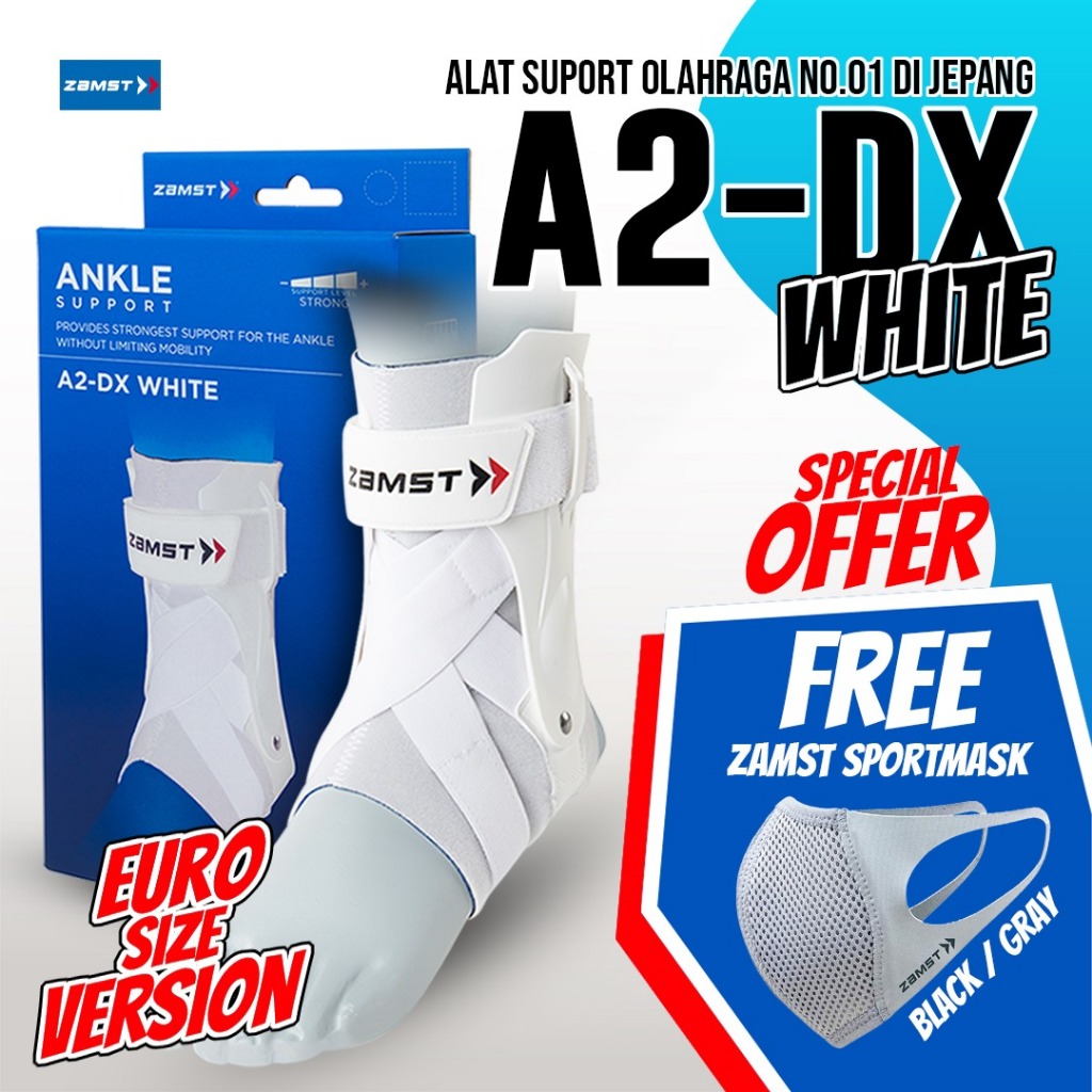 Jual Ankle Brace Support Zamst A2-DX Japan White Euro Size Free Sports Mask | Shopee Indonesia
