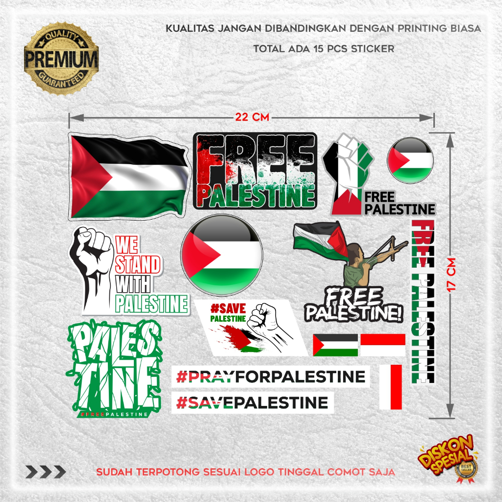 Jual Sticker Pack Palestine Print High Resolution Timbul Bendera ...