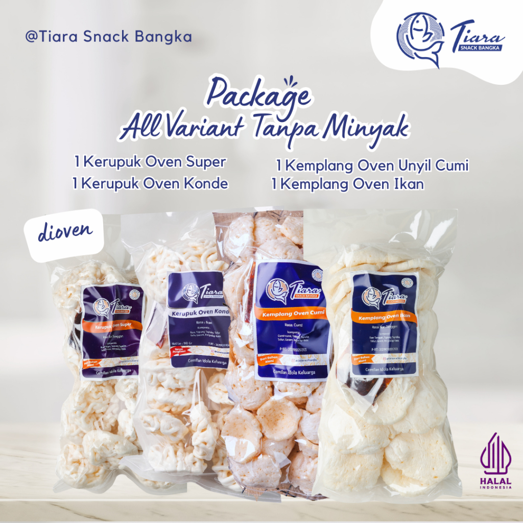 Jual Package Varian Tanpa Minyak/Kerupuk Kemplang Oven Tiara Snack ...