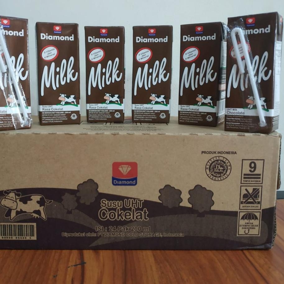 Jual SUSU DIAMOND UHT RASA COKLAT 200ML (ISI 24 PCS) | Shopee Indonesia