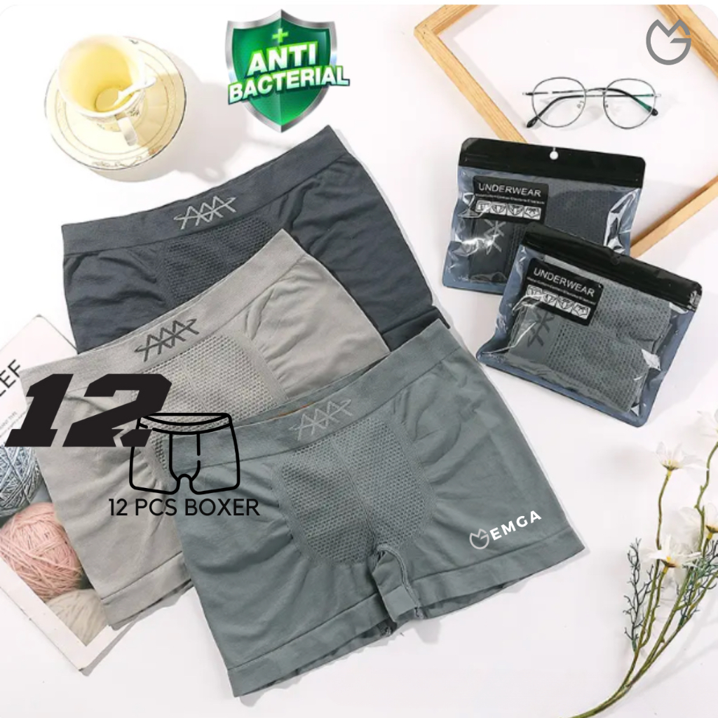 Jual Boxer Sempak Pria Isi 12 Boxer Pria Emga BX1I Celana Pakaian Dalam ...