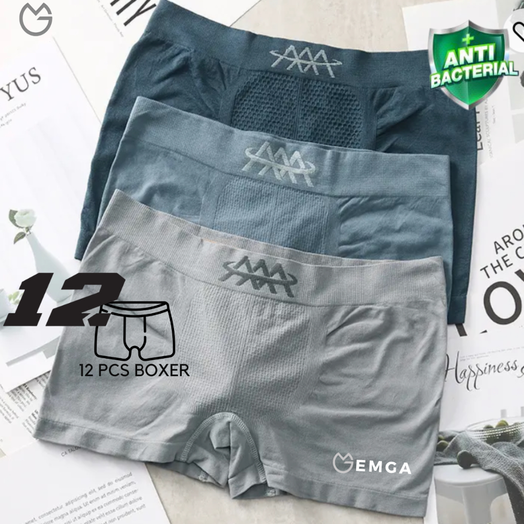 Jual Underwear CD Pria Isi 12 Boxer Pria Emga BX1J Celana Pakaian Dalam ...