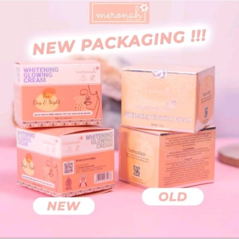 Jual Meronah cream whitening glowing 2 in 1 dan facial wash meronah ...