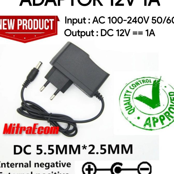 Jual READY STCOK ADAPTOR ADAPTER STB CCTV ROUTER MODEM 12V 1A POWER ...