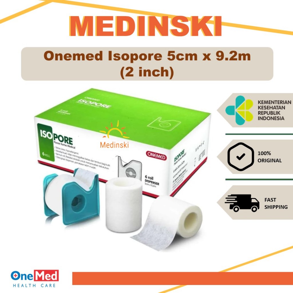Jual Onemed Isopore 5cm x 9,2m 2 inch in inci Plester Medis Micropore ...
