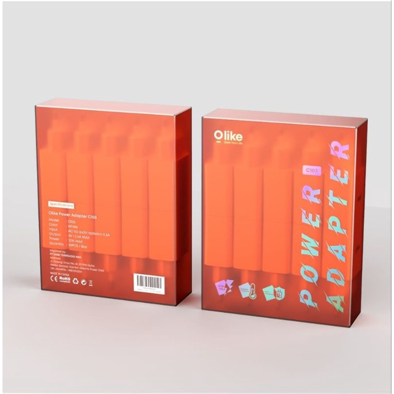 Jual OLIKE C103 1 BOX ISI 10 PCS ADAPTOR CHARGER 2.4A / GARANSI RESMI ...