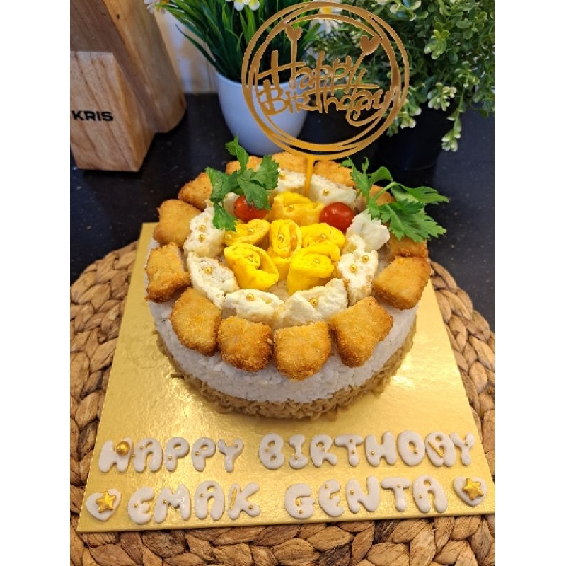 Jual KUE ULTAH HAMPERS MIE NASI UK 18CM | Shopee Indonesia
