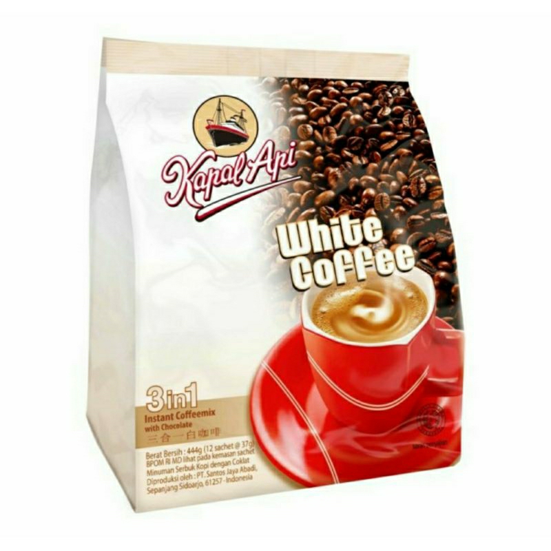 Jual Kapal Api White Coffee 3in1 Instant Coffeemix 37gr x 12 per pack ...