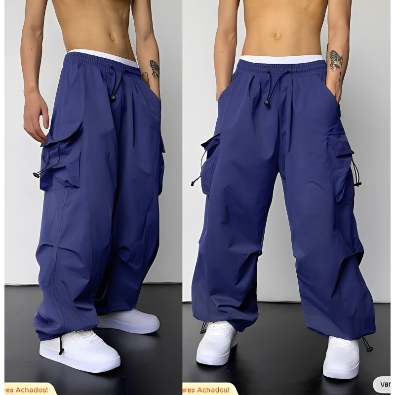 Jual celana baggy cargo gombrang komprang parasut panjang streetwear korean style unisex wanita ...