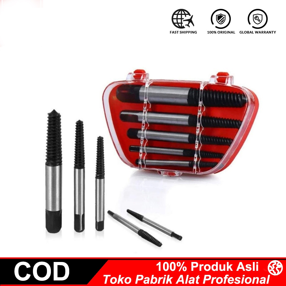 Jual Pembuka Patah Baut Tap Balik Screw Bolt Extractor 5Pcs Hand Tap ...