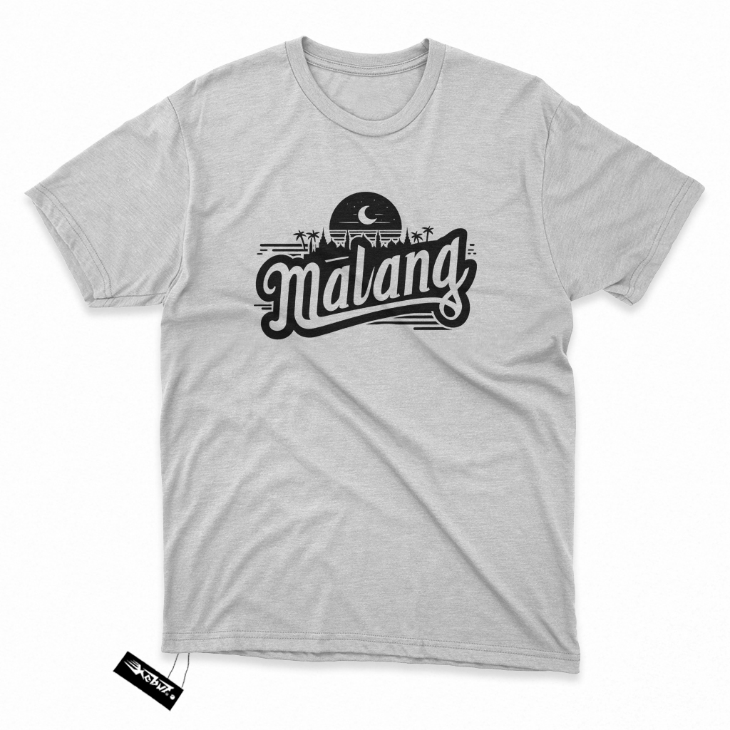 Jual Kaos MALANG 002 ciri khas orang Malang Text Typography - Kain Katun Tshirt / baju distro ...