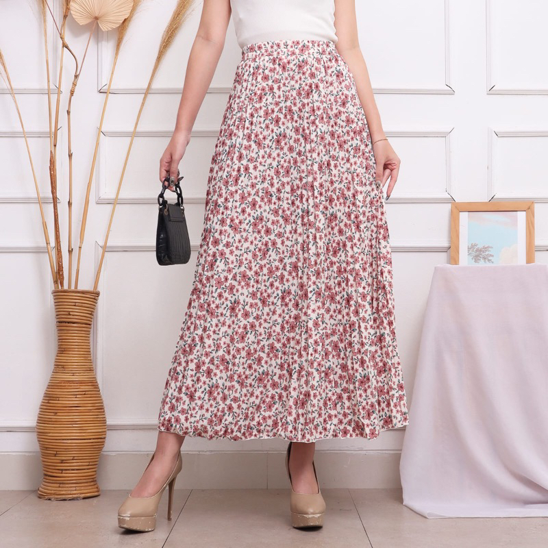 Jual ROK MOTIF BUNGA FLORAL JUMBO XXL / ROK DAILY KOREAN STYLE / LILY ...