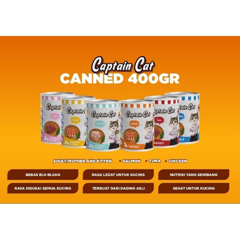 Jual BARU! CAPTAIN CAT KALENG/CANNED ADULT DAN MOTHERKITTEN. RANDOM ...
