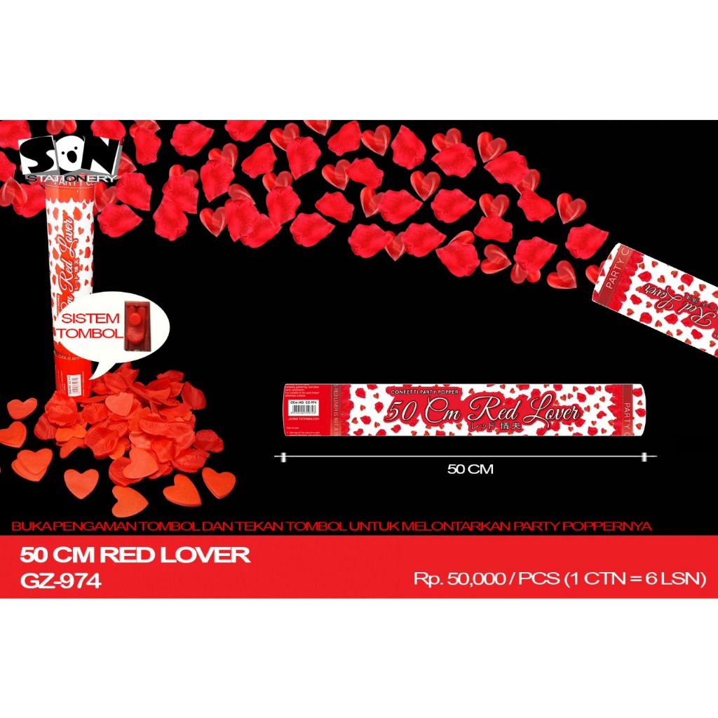 Jual party pooper conffeti love kelopak bunga son 50 cm isi bunga semua ...