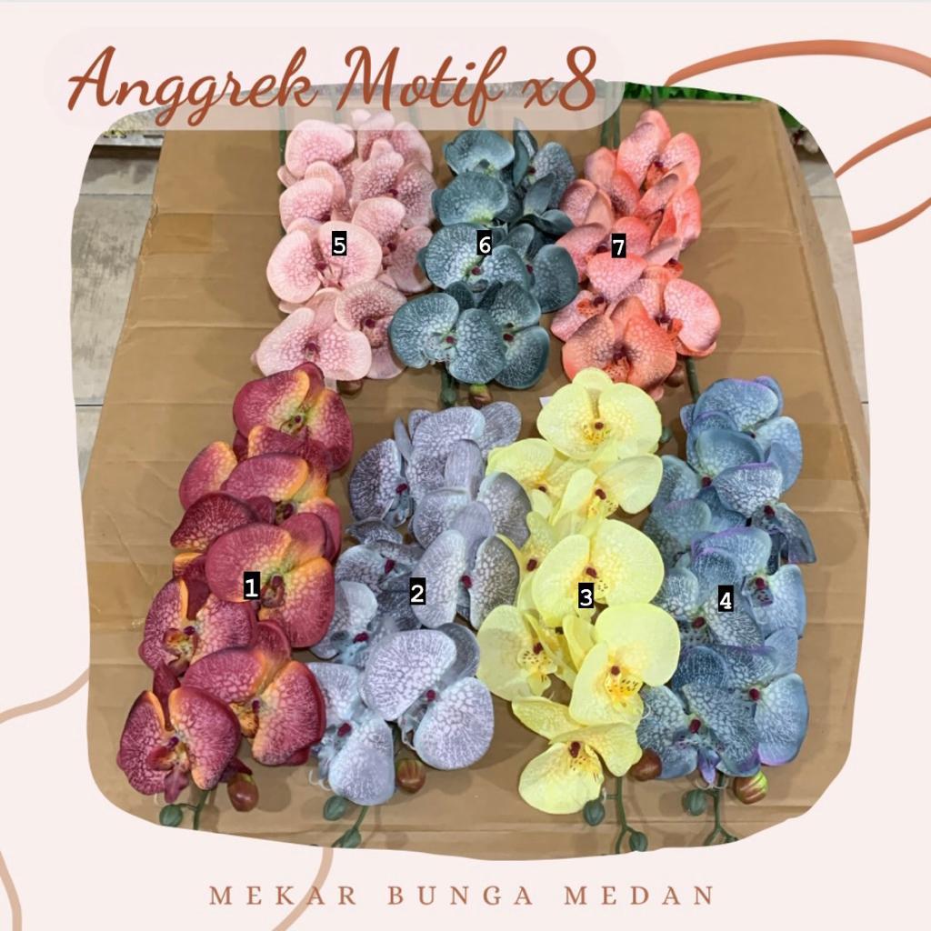 Jual (JB 20) - Bunga Artifisial Anggrek Motif x8 kepala Orchid Dekorasi ...