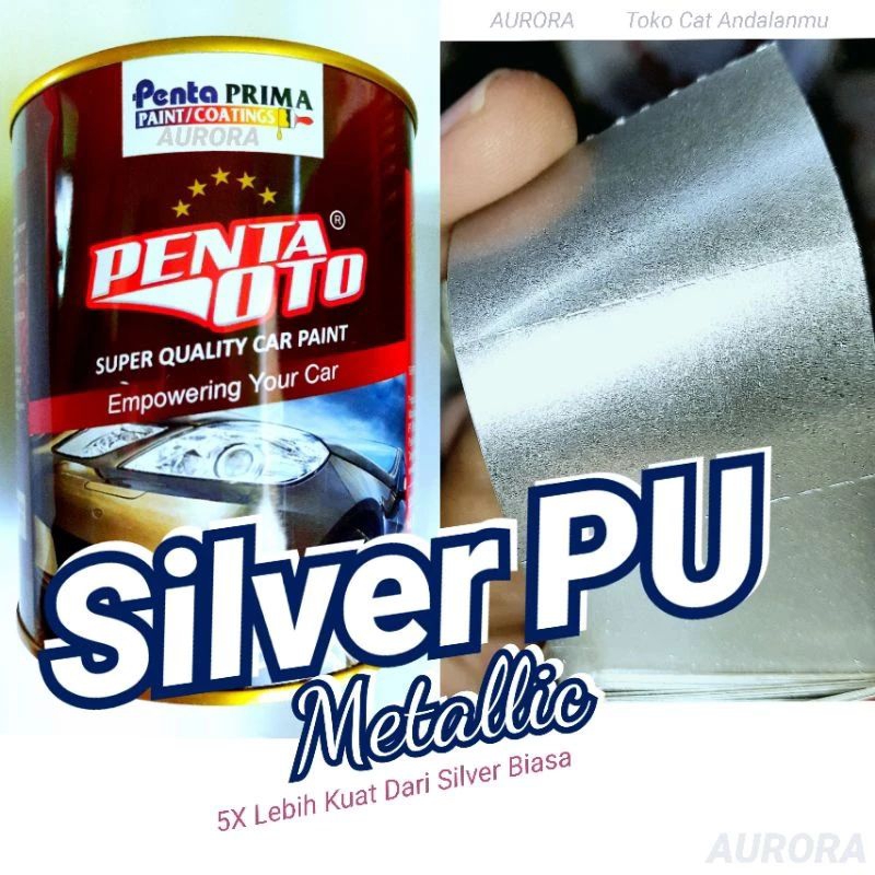 Jual Cat Silver Metalik PU Penta Oto Coarse Silfer Metallic Metalic ...