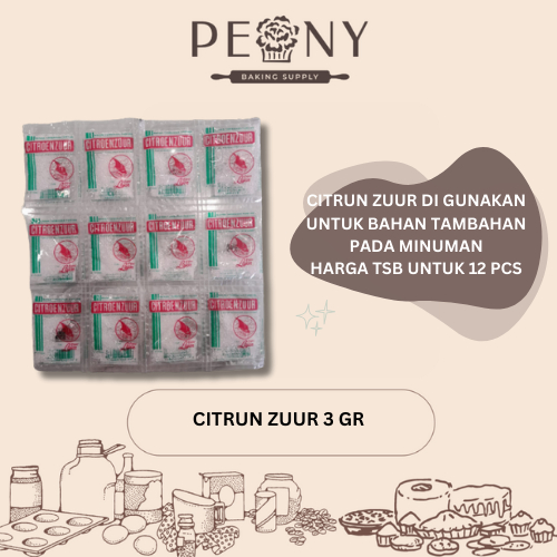 Jual CITROEN ZUUR (SITRUN UNTUK BAHAN CAMPURAN MINUMAN) 3 GRAM (DAPAT ...