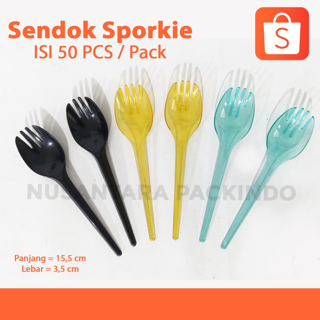 Jual Sendok Garpu Sporkie Warna Bening Merk Jaguar (50 Pcs) | Shopee ...