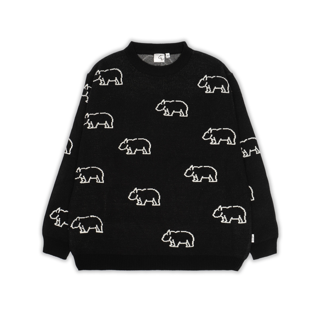 Jual Scratchline Wombats Crewneck Knit - Black Knitwear Sweater Unisex ...