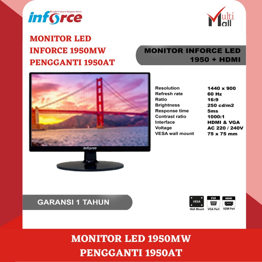 Jual MONITOR INFORCE LED 1950 19.5 20 19 inch | Shopee Indonesia