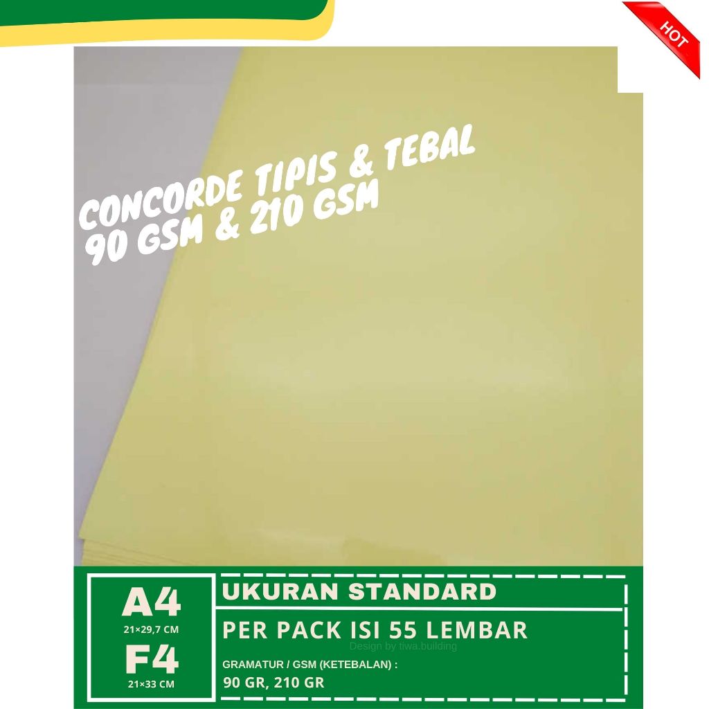Jual KERTAS CONCORDE CREAM TEXTURE BERSERAT TEBAL & TIPIS PERPACK (ISI ...