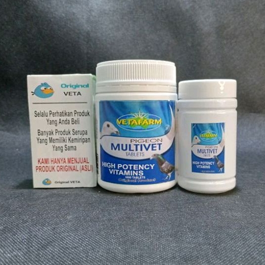 Jual MULTIVET TABLET VETAFARM VITAMIN KESEHATAN BURUNG DAYA TAHAN MERPATI | Shopee Indonesia