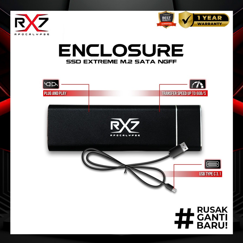 Jual CASING SSD / ENCLOUSURE RX7 M2 NGFF SATA USB3.0 - SSD ENCLOSURE ...