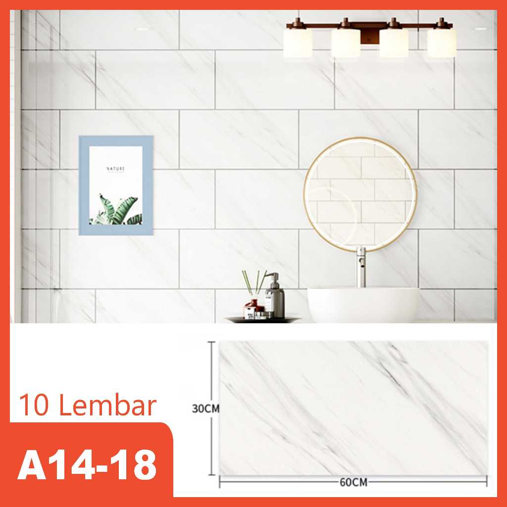 Jual ( PAKET 10 LEMBAR ) Wallpaper dinding VINYL Marble 30 x 60 cm / Lantai Vinyl Marbel Granit ...