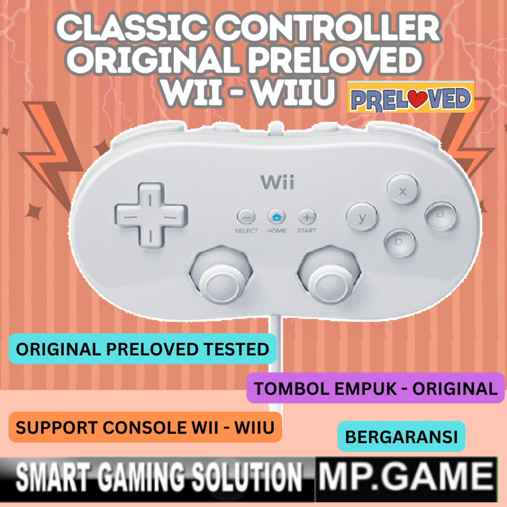 Jual Stik Stick CLASSIC Controller ORIGINAL PRELOVED Nintendo Wii- WIIU ...