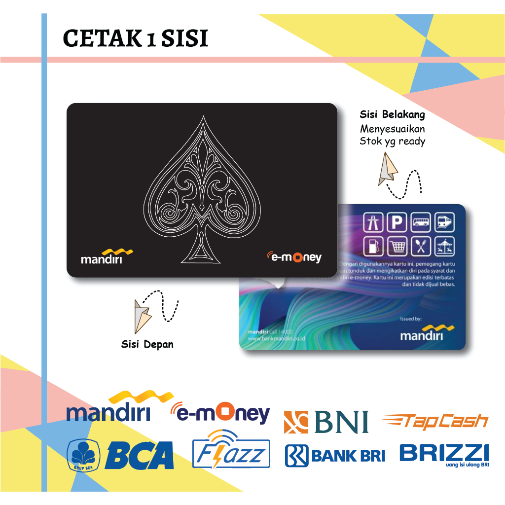 Jual KARTU E MONEY E TOLL KUMPULAN KARTU REMI WARU HITAM EMONEY MANDIRI ...