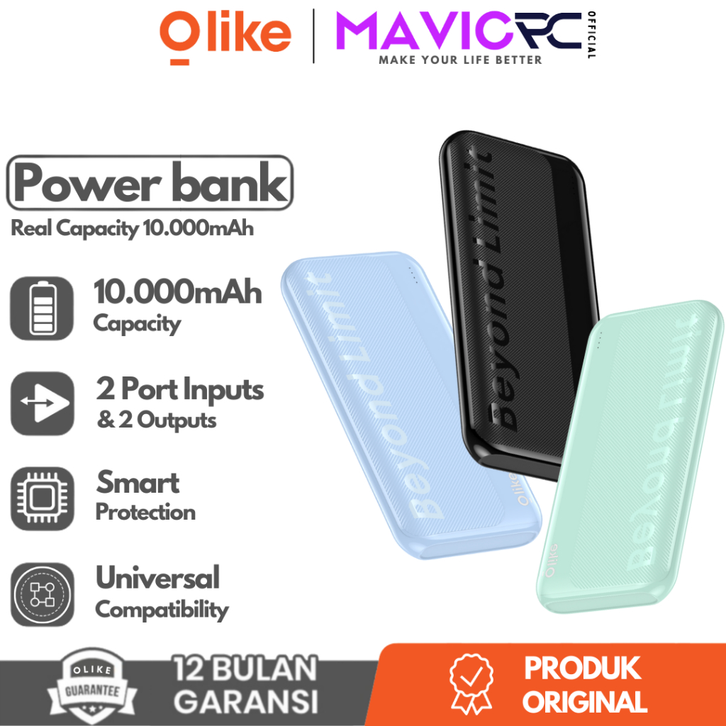 Jual OLIKE P1 NEW PowerBank 10000mAh 12W Dual Output Input Smart ...