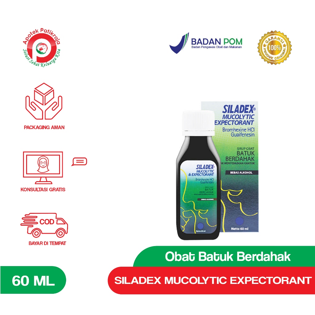 Jual SILADEX ME Mucolytic & Expectorant Sirup 60 ml | Shopee Indonesia
