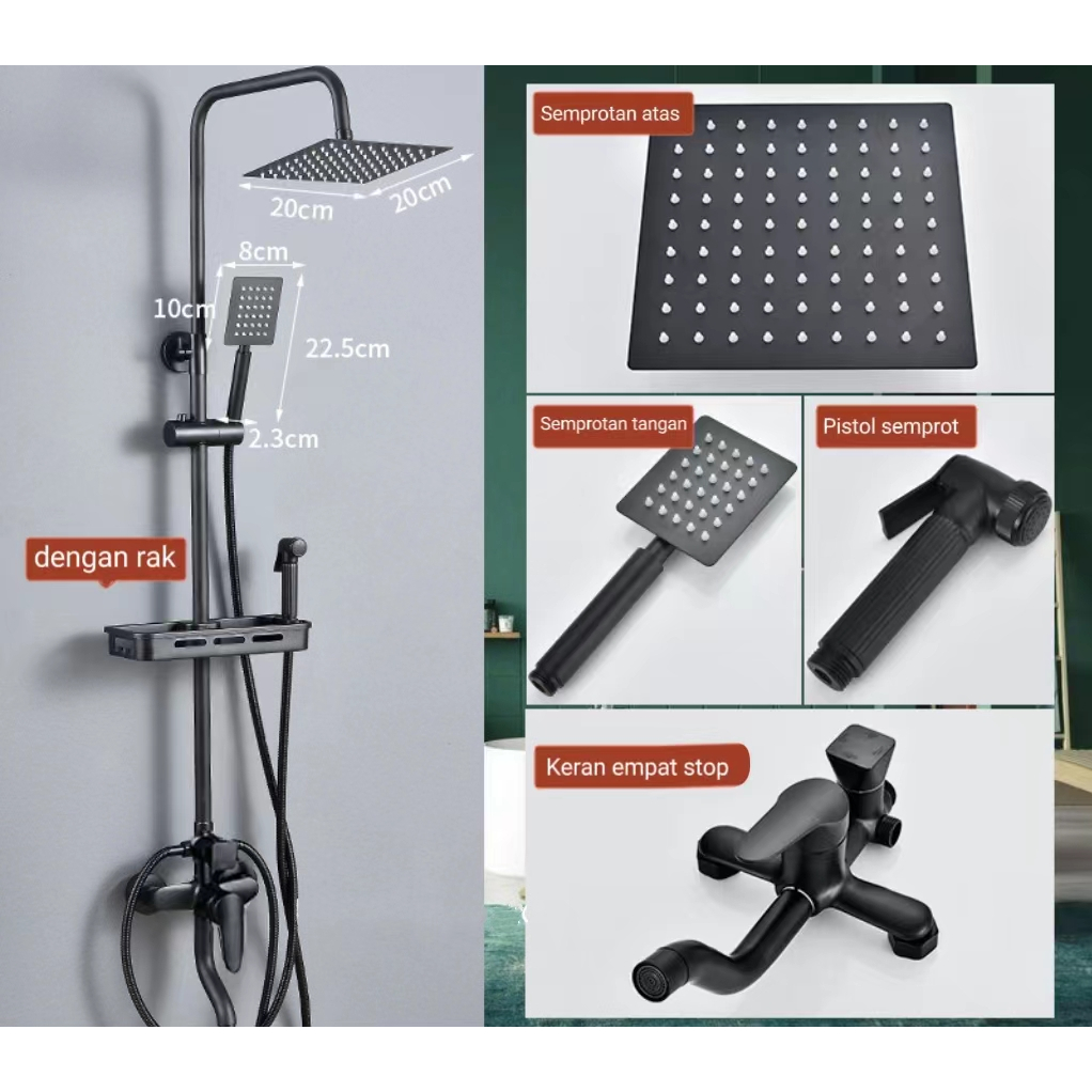 Jual Shower Kamar Mandi Shower Tiang Set Dingin Wall Mounted Set shower ...