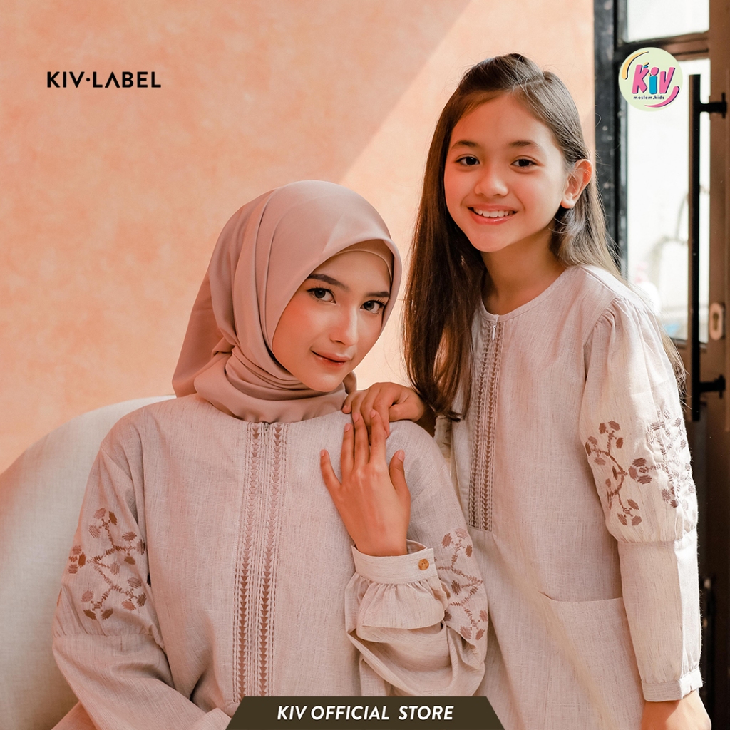Jual KIV Gamis Couple Ibu Anak Katun Linen Bordir Zara Series GO 0323 GMPKL 0323 | Shopee Indonesia