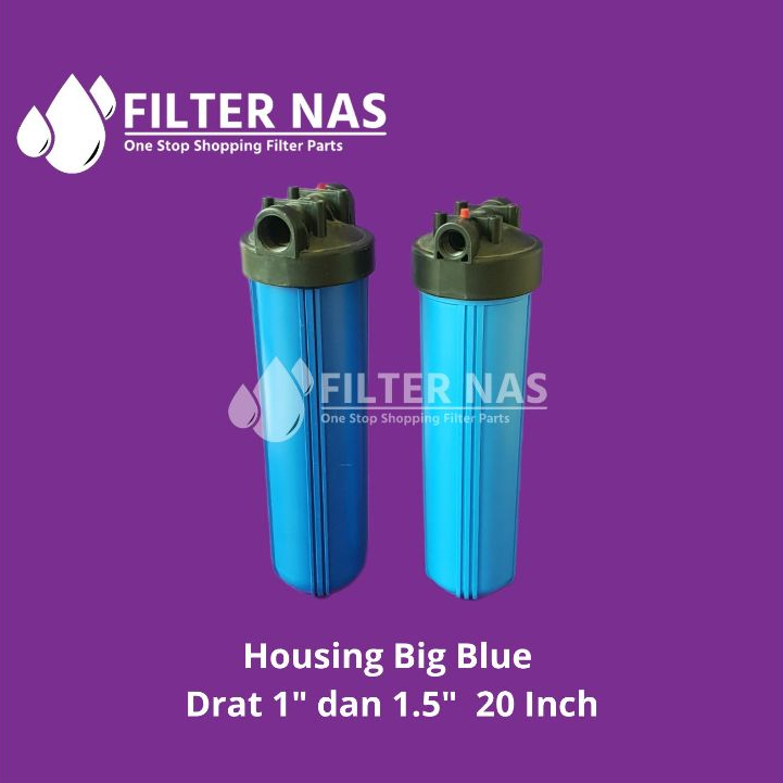 Jual Housing Filter Big Blue 20 inch ( in-out 1.5 inch ) - drat 1 inch ...