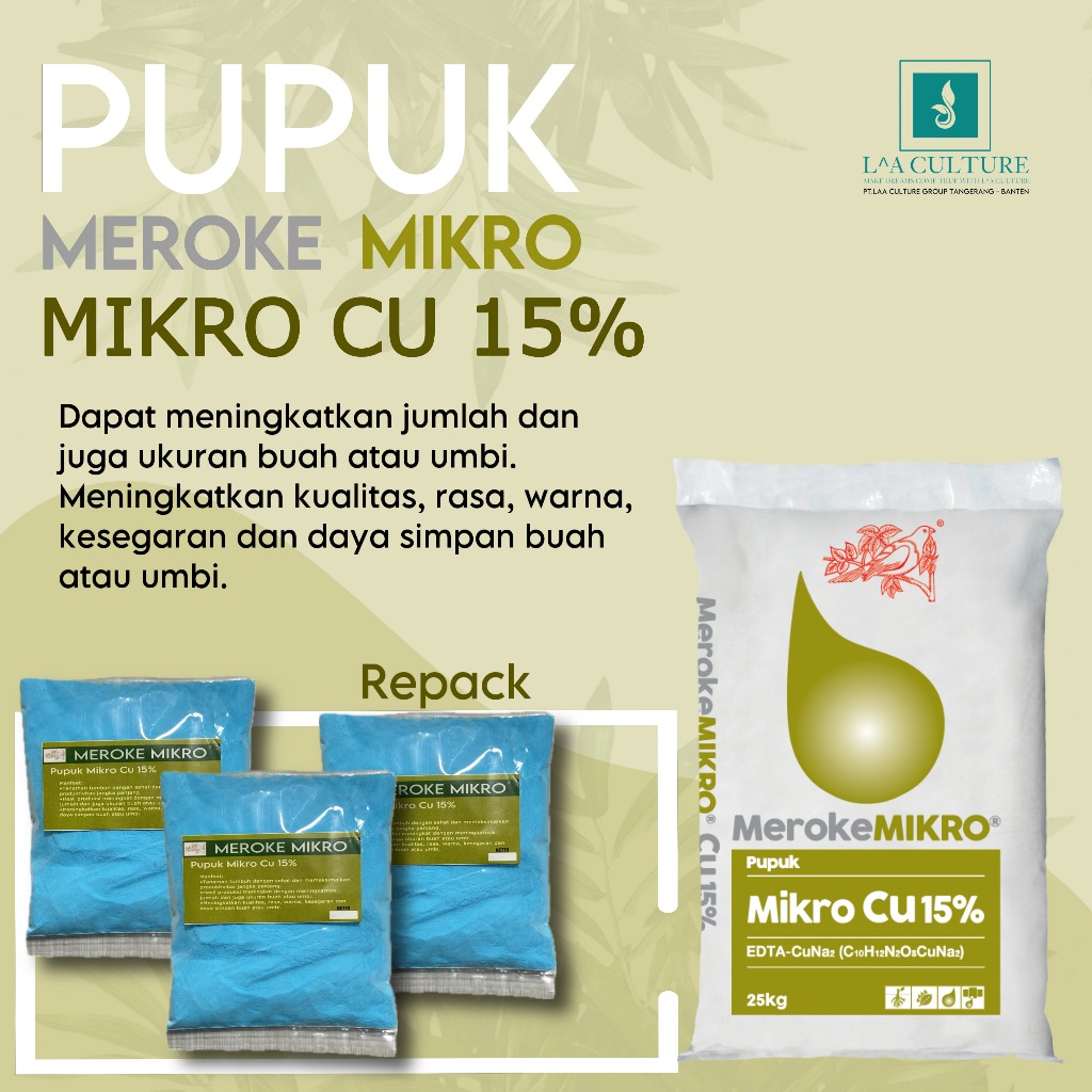 Jual Pupuk Meroke MIKRO Cu 15% EDTA Hidroponik Kemasan Repack | Shopee ...