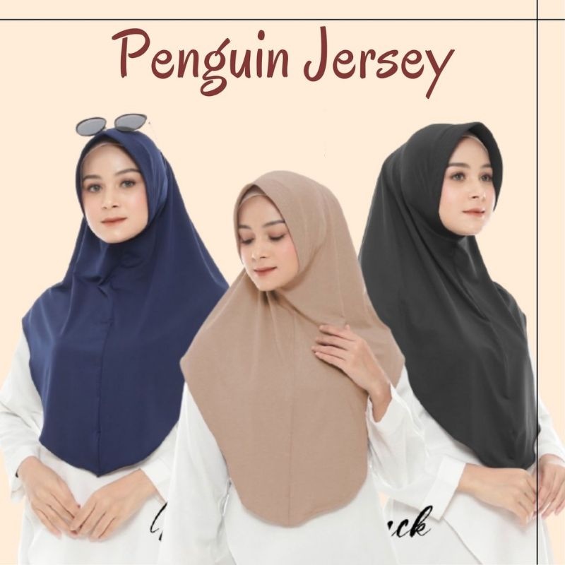 Jual Jilbab bergo hamidah Jersey / jilbab sport / Hijab Instan Jersey pinguin | Shopee Indonesia
