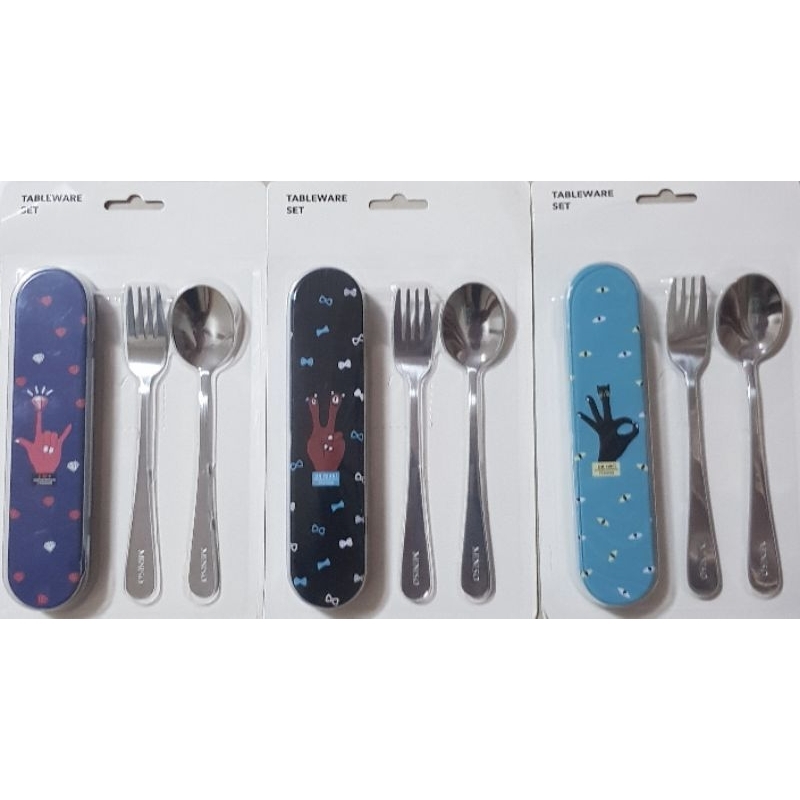Jual sendok set miniso/sendok makan dan garpu makan stainless set/alat ...