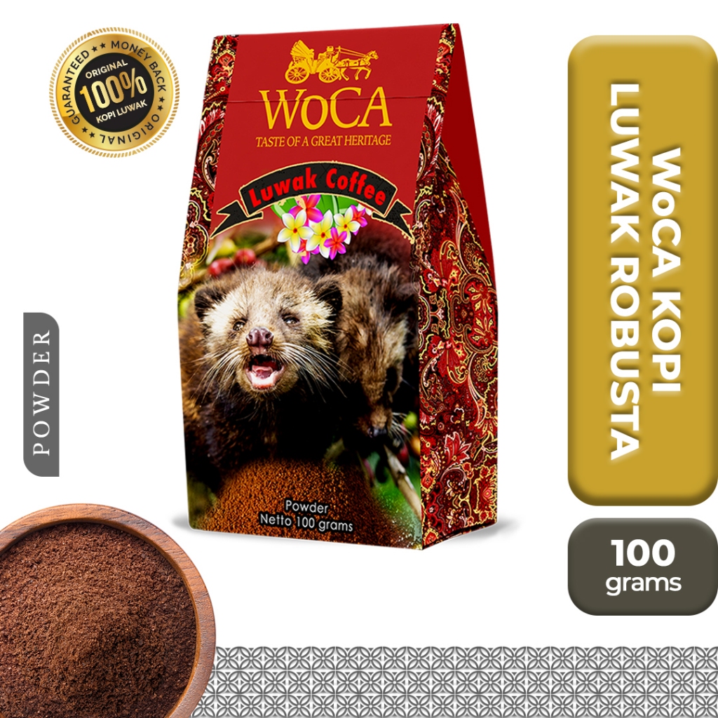 Jual WoCA Kopi Luwak Robusta 100 gram powder | Shopee Indonesia