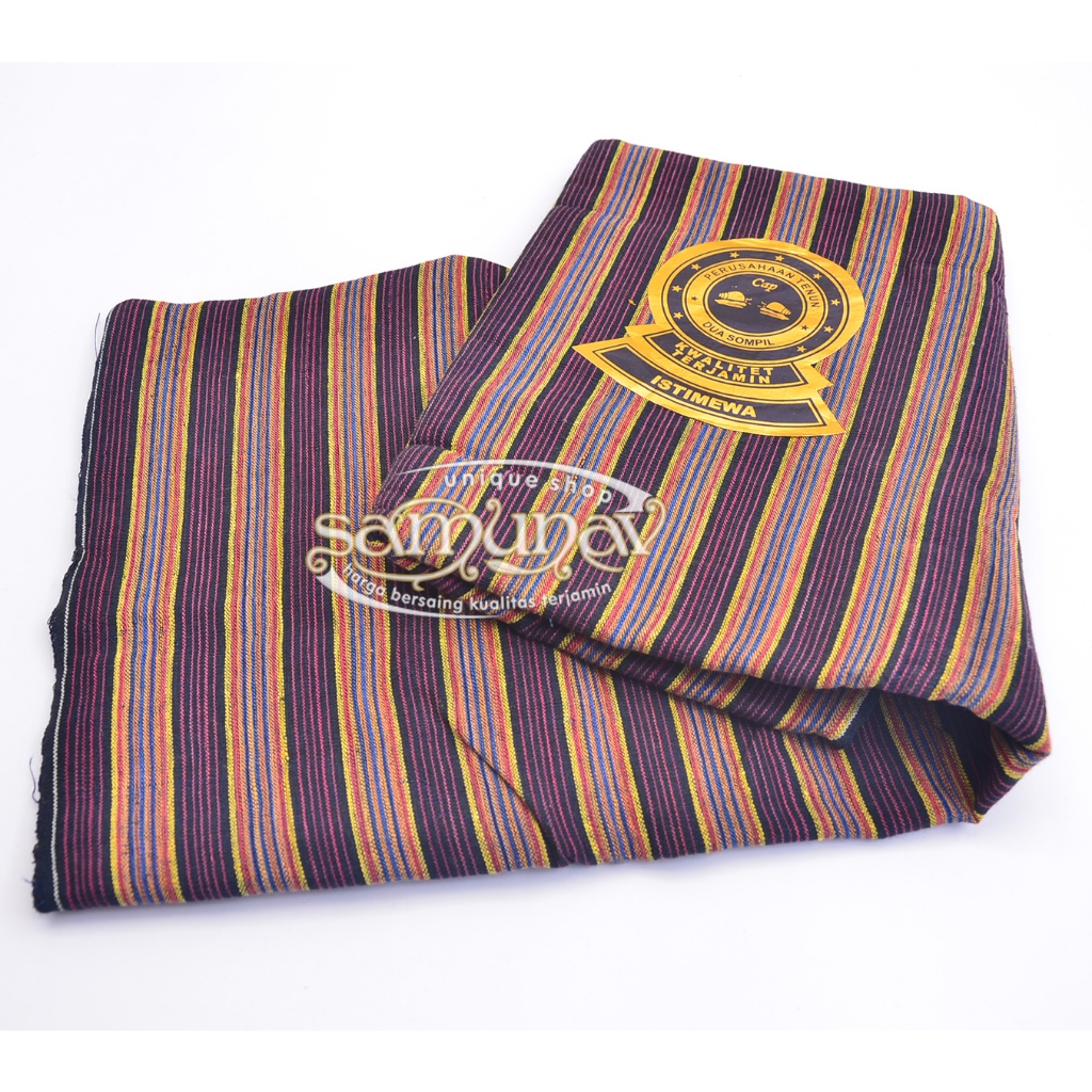 Jual Kain Lurik Tenun ATBM Coklat Ungu Garis Besar Bahan Tebal Untuk ...