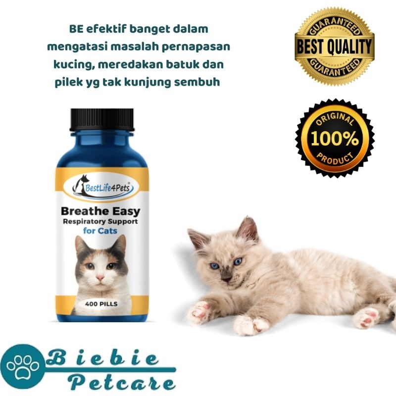 Jual Breathy easy, vitamin melegakan pernapasan kucing, batuk dan pilek ...