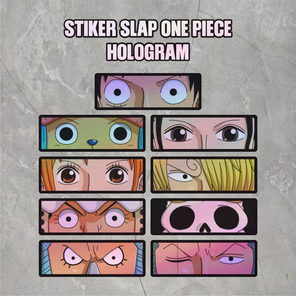 Jual Sticker Slap One Piece Hologram Full Crew Ukuran +- 7 cm Sticker ...