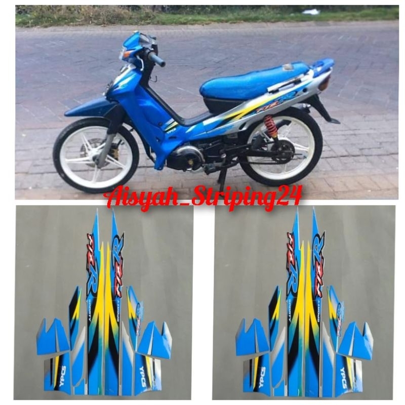 Jual stiker striping lis bodi motor Yamaha FizR limitid edition silver ...