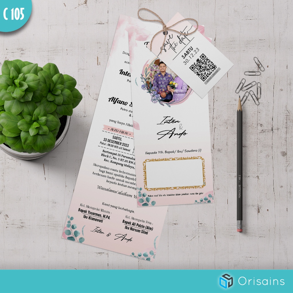 Jual Undangan Pernikahan HANGTAG 3 Ply Murah dan Unik Hantag Tali Rami ...