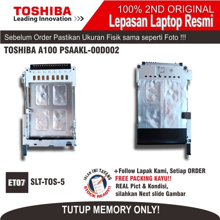 Jual ET07 SLT-TOS-1 PORT SD CARD READER LAPTOP TOSHIBA A100 PSAAKL ...