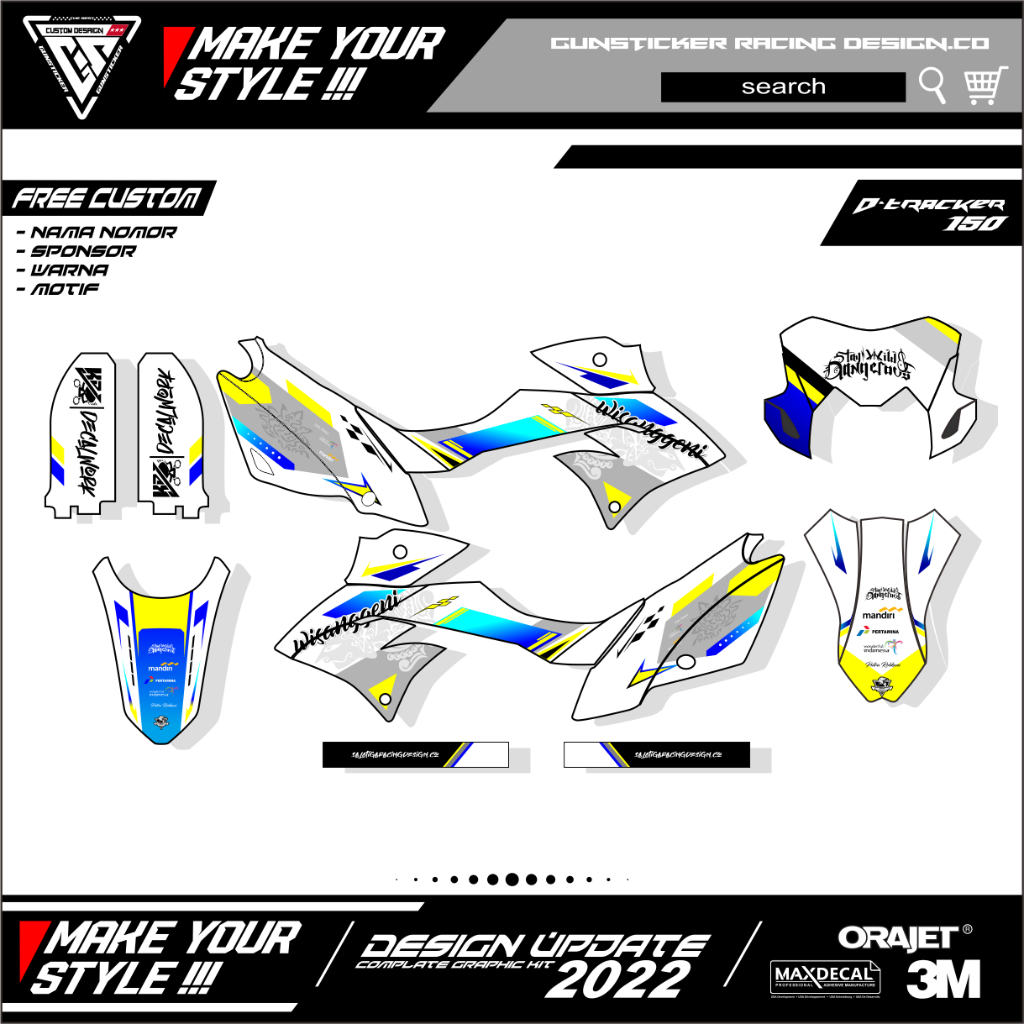 Jual decal motor kawasaki dtracker stiker motor dtx full body 019 ...